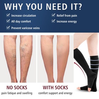 Cofoe Medical Varicose Veins Socks Elastic Anti-thrombosis Pressure Compression Stocking Leg ...