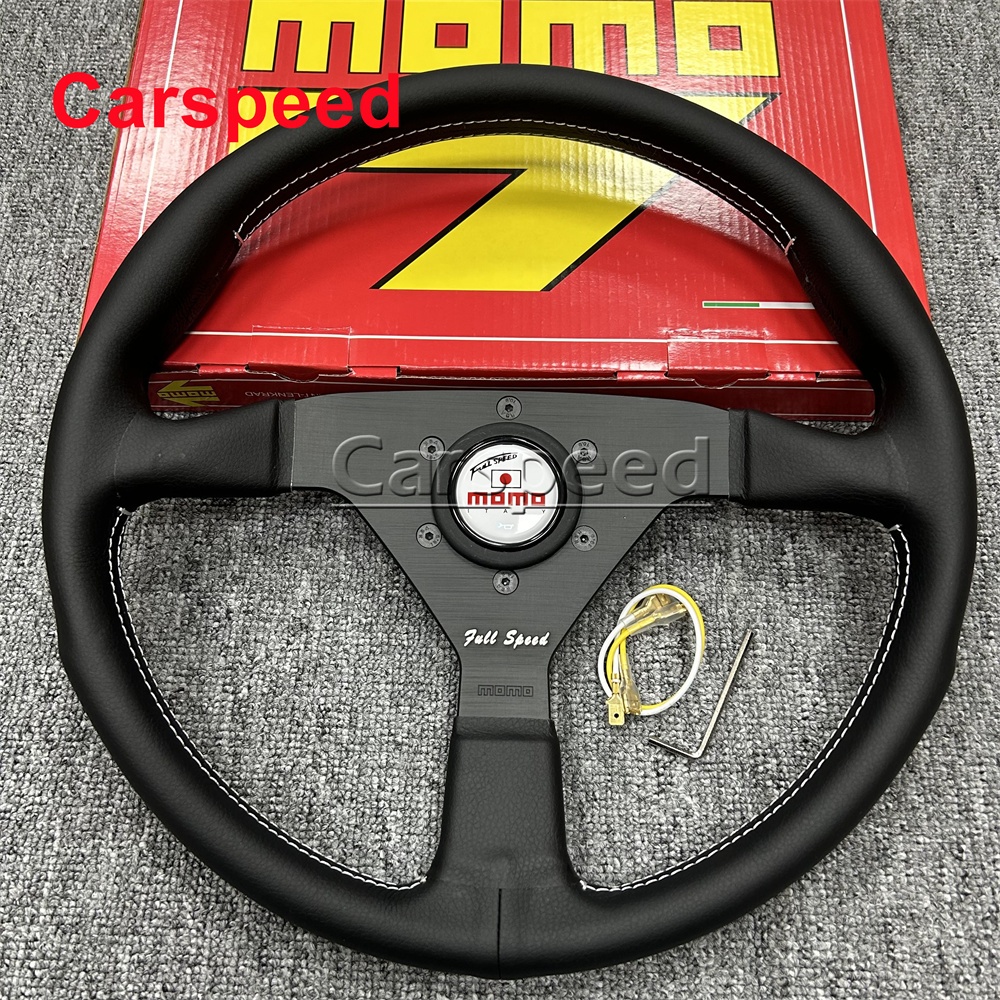 MOMO V1 FULL SPEED Jointly Car Steering Wheel 14inch 350mm Flat Style Racing Steering Wheel ...