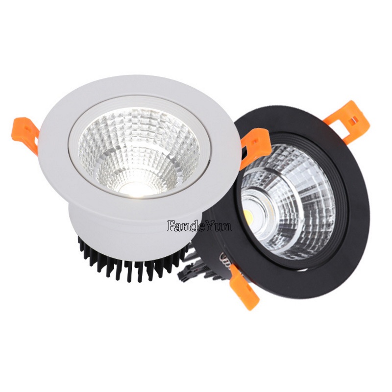 Round Dimmable LED COB Spotlight Ceiling Lamp AC85-265V 3W 5W 7W 9W 12W ...