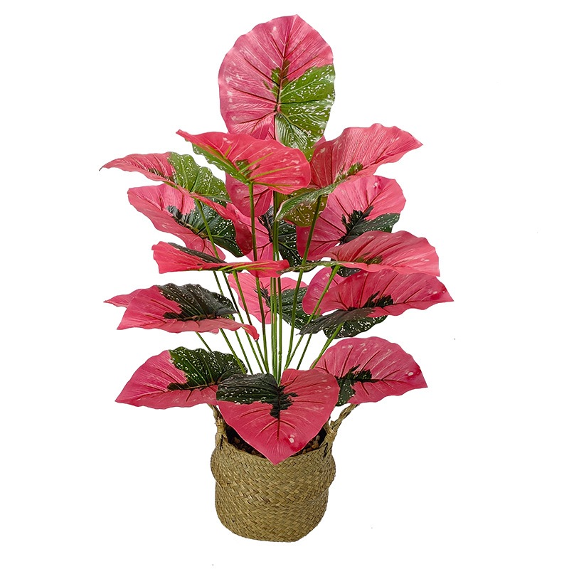 Red Leaf Artificial Flower Fake Artificial Plants Decoration Simulated ...