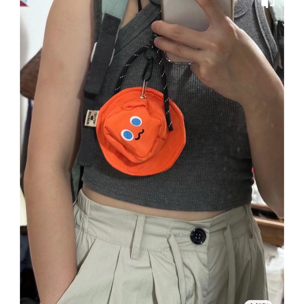 Mini Bucket Hat Pendant Coin Keychain Earphone Bag Portable AirPodss ...