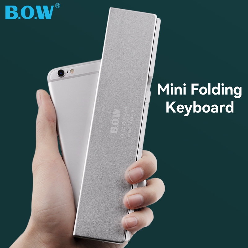 Bow Hb199 Portable Mini Bluetooth Folding Keyboard Ultra Thin Slim Foldable Wireless Keyboard