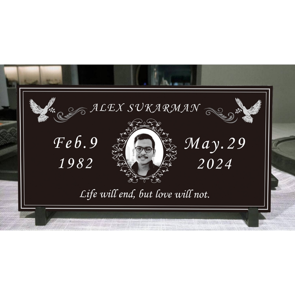 Personalized Tombstone Plaque Carving Memory Stone Columbarium Marker ...