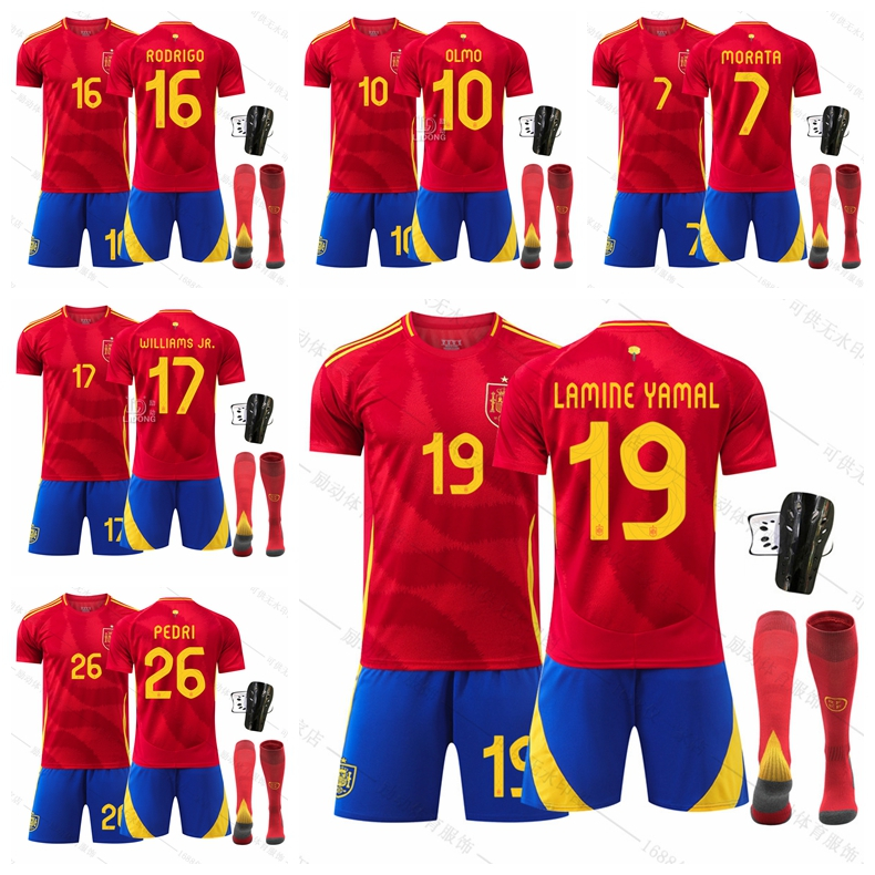 2024-25 Spain UEFA EURO 2024 Home Adult Kids Football Jersey Kit Morata ...