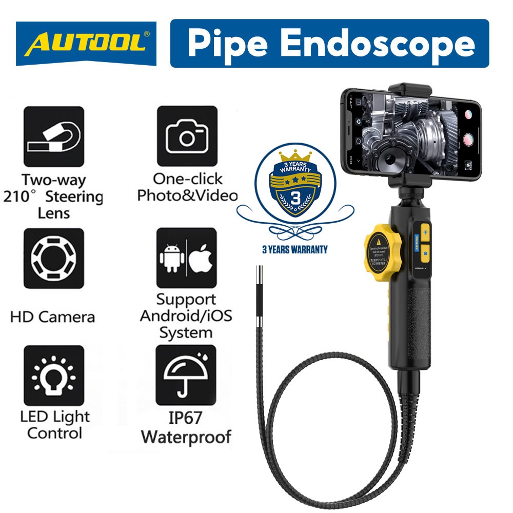 AUTOOL SVB302 Automotive Borescope Electric Steering IP67 Waterproof ...