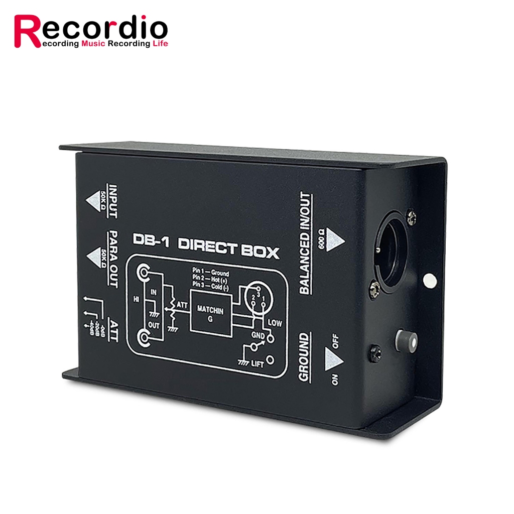 GAZ-DI1 Passive Audio DI Box Direct Injection Box Low Noise Guitar Bass ...
