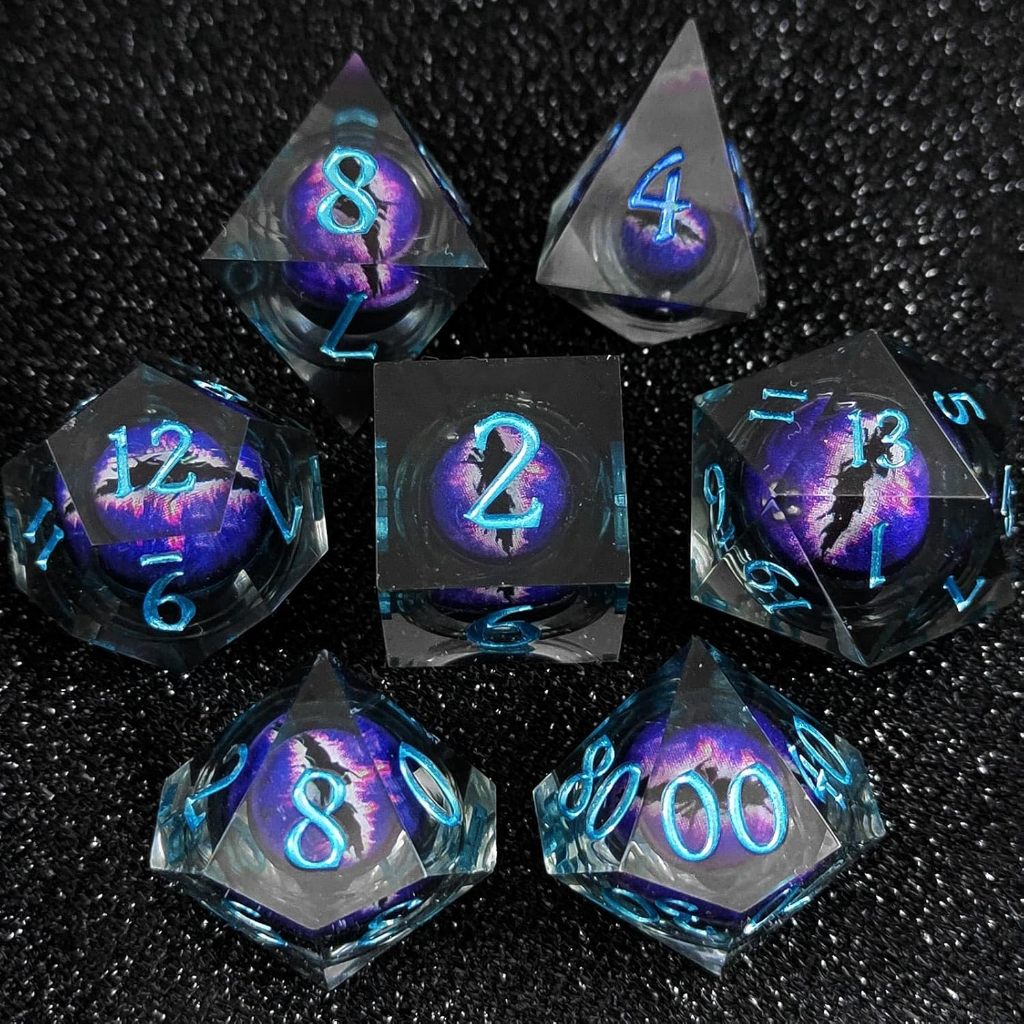 DND Dice Set - Turnable Dragon Eye Dice D&D Polyhedral Handmade Resin ...