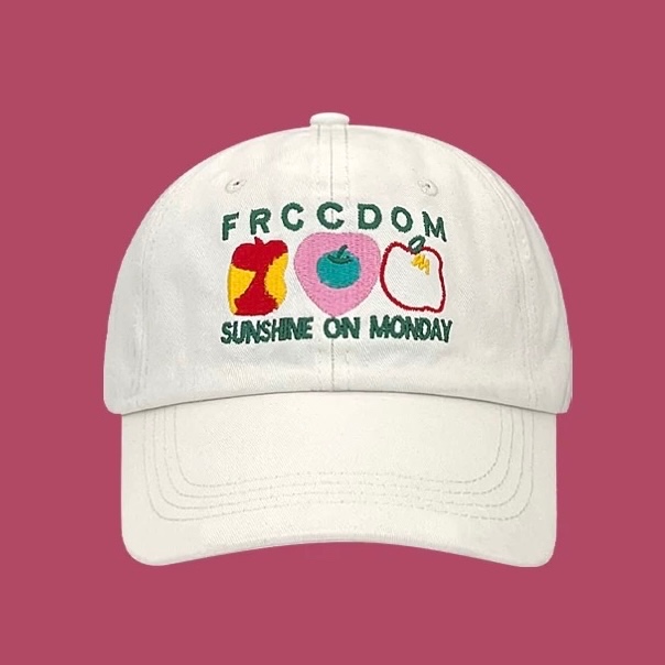 Cute Apple Embroidered Cap Female Summer Soft Top Sun Hat Student ...