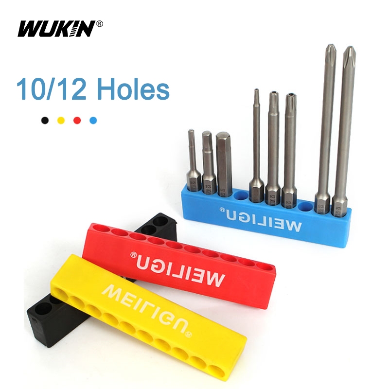 Screwdriver Hole 10/12 Holes Hex Shank Bit Holder Plastic Head Storage ...