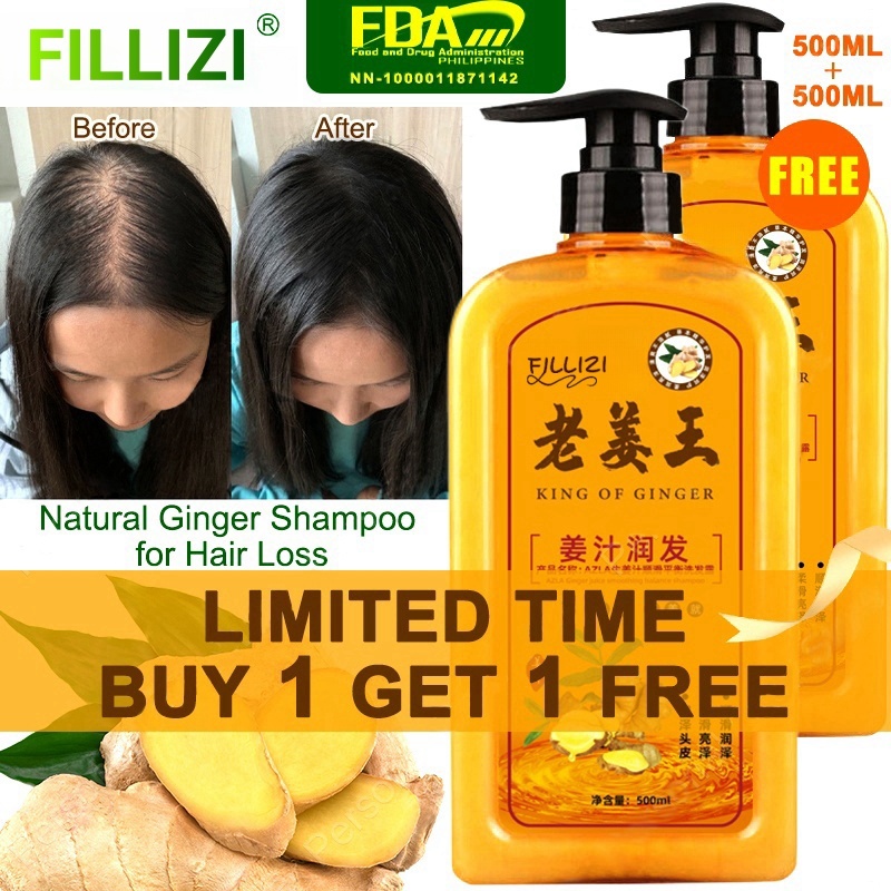 Fillizi Ginger Hair Shampoo 500ml Fast Regrowth Hair Thick Anti Hair
