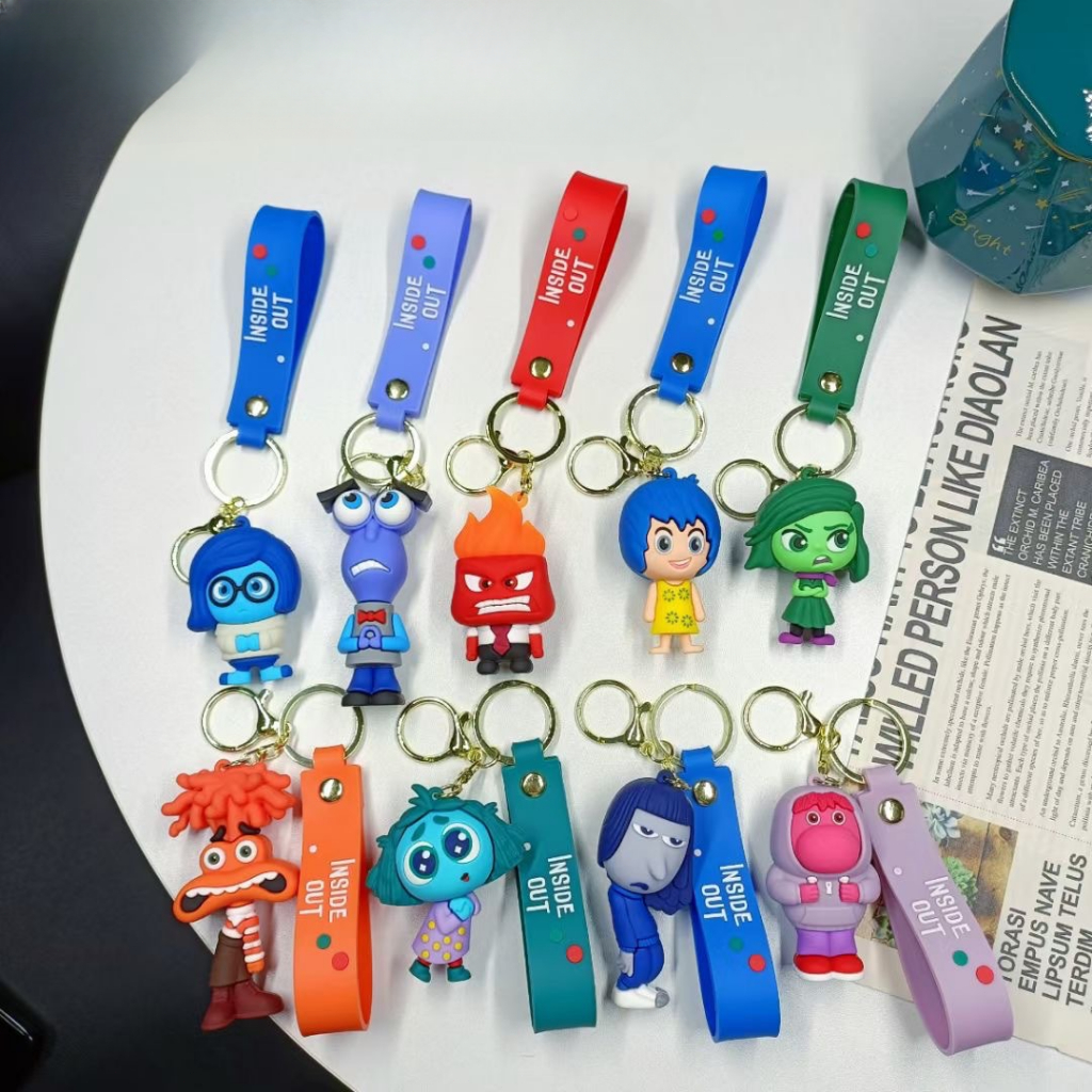 Inside Out Keychain, Cartoon Keychain Disney and Pixar Sadness Fear ...