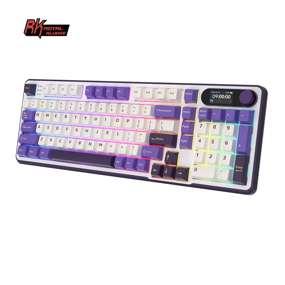 RK Royal Kludge RK S98 98 Key Tri-Mode RGB Wired Bluetooth 2.4G ...