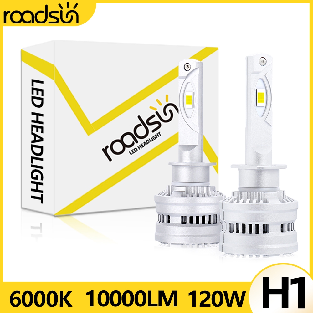 Roadsun 1 pair of ultra-bright 10000LM LED H1 120W headlight bulbs ...