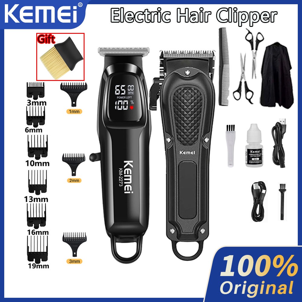 Kemei Professional Hair Clipper Set Electric Rechargeable Barber ...