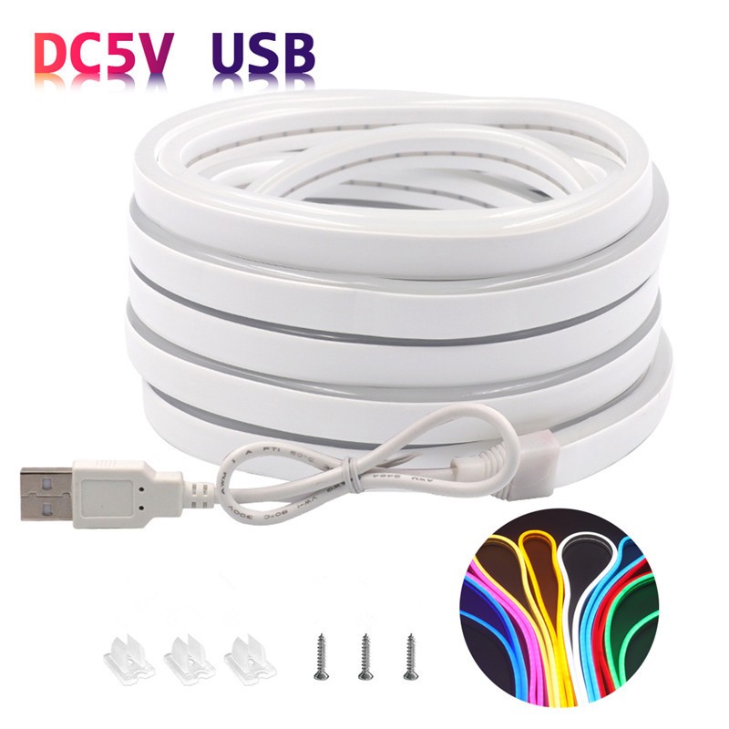 5V USB Neon Strip Light 8 Colors Flexible Tape Light for Photo Frame ...