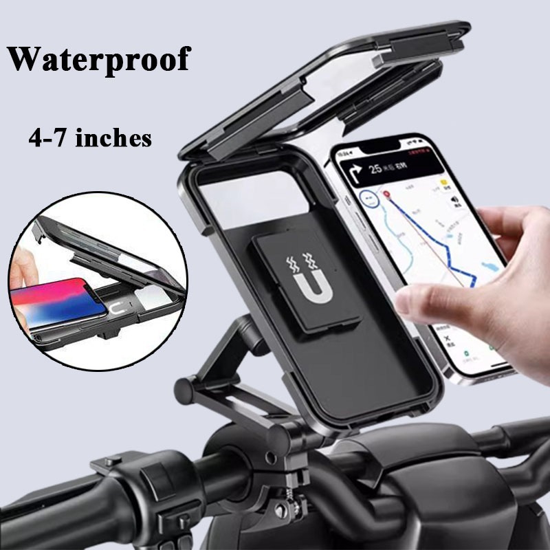 Waterproof Motorcycle Bike Phone Holder Case 360° Adjustable TPU Touch ...