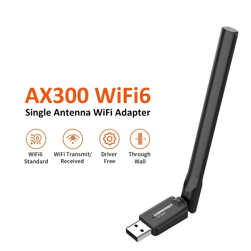 Comfast For Desktop/Notebook CF-940F WiFi6 USB Adapter 300Mbps 2.4GHz WiFi Antena USB2.0 Dongle ...