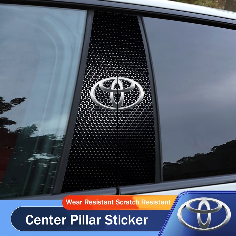 [2PCS] PET Diamond Grid Pattern Car Window B-pillars Molding Trim Car ...