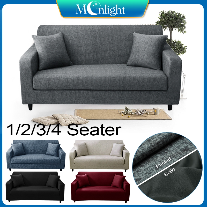 [PH Ready Stock] Elastic Solid Color Sofa Cover 1 2 3 4 Seater ...
