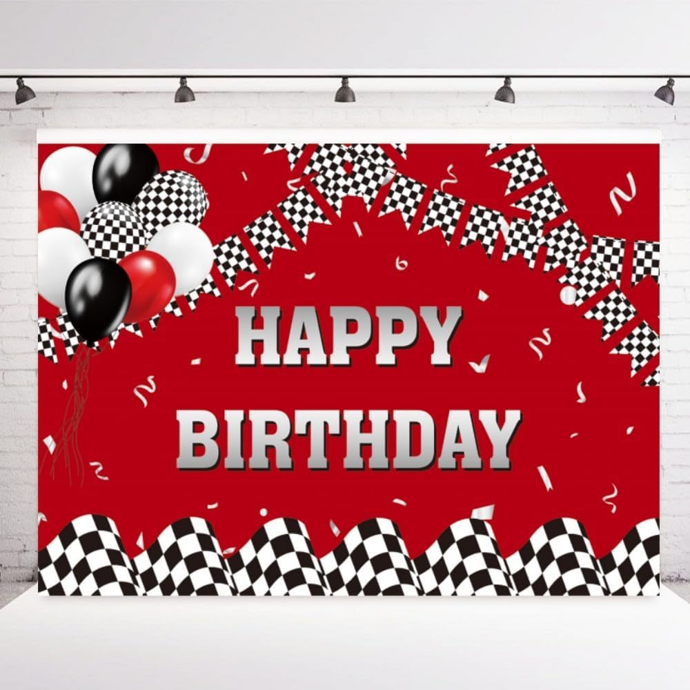 Car Happy Birthday Photography Background Racing Theme Kid Birthday ...