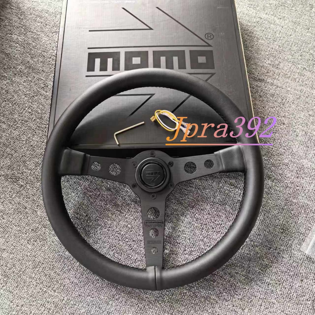 14-inch momo Prototipo steering wheel in black leather MOMO steering wheel | Shopee Philippines