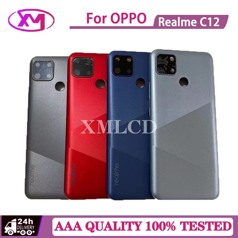 For Oppo Realme C12 Back Battery Cover with Lens Rear Panel Door ...
