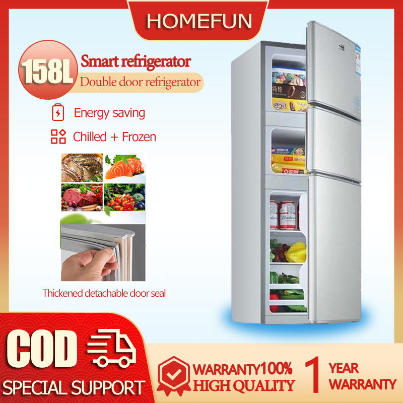 HOMEFUN Small Three Door Refrigerator Household Energy-Saving ...