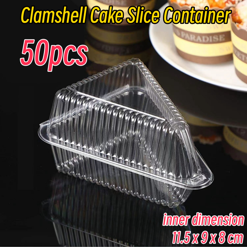 150pcs Slice cake container triangle box Clamshell Cake Slice Container ...