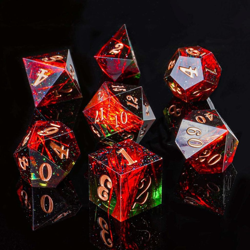 DND Dice 7pcs, Sharp Edge DND Dice Set, Polyhedral RPG Role Playing ...