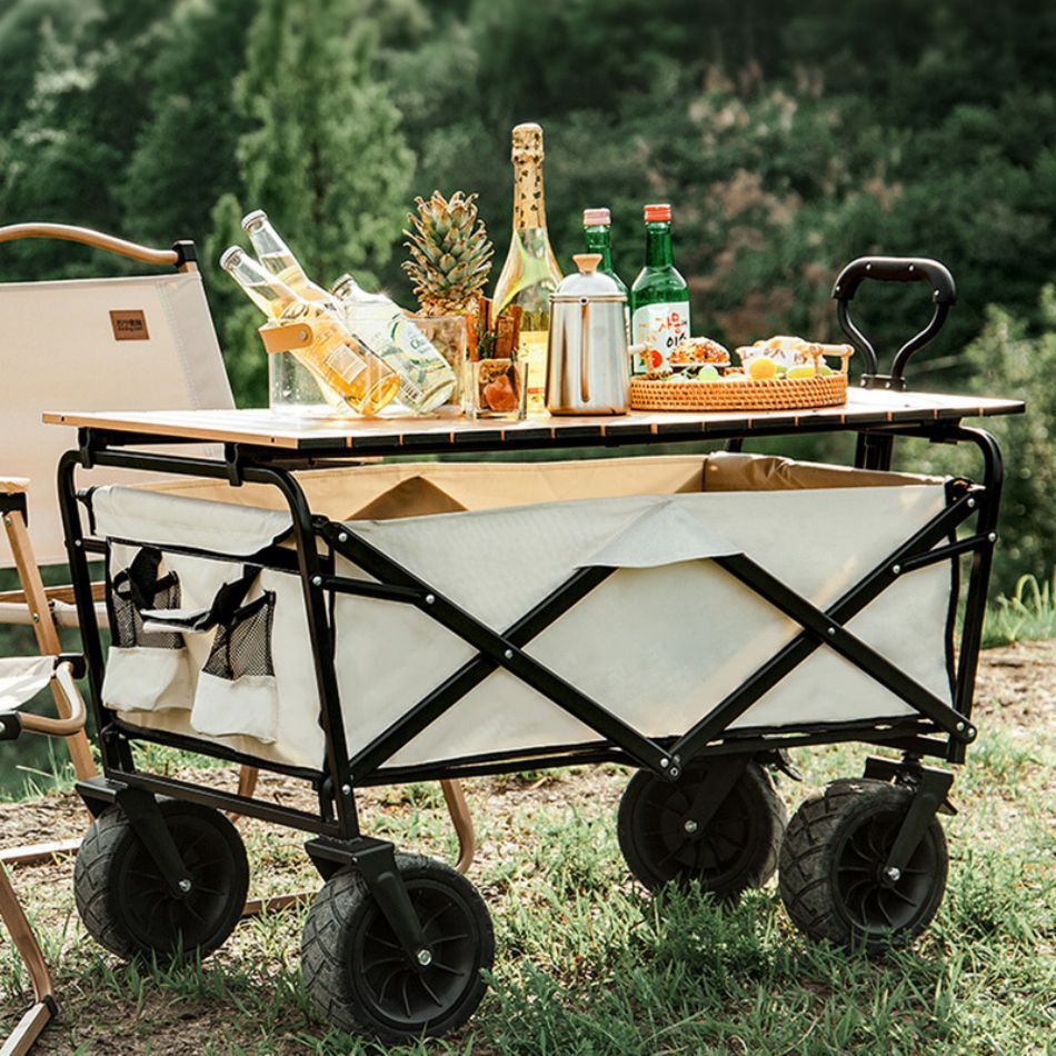 Camping outdoor small pull cart folding Picnic Camper Cart Push Cart ...
