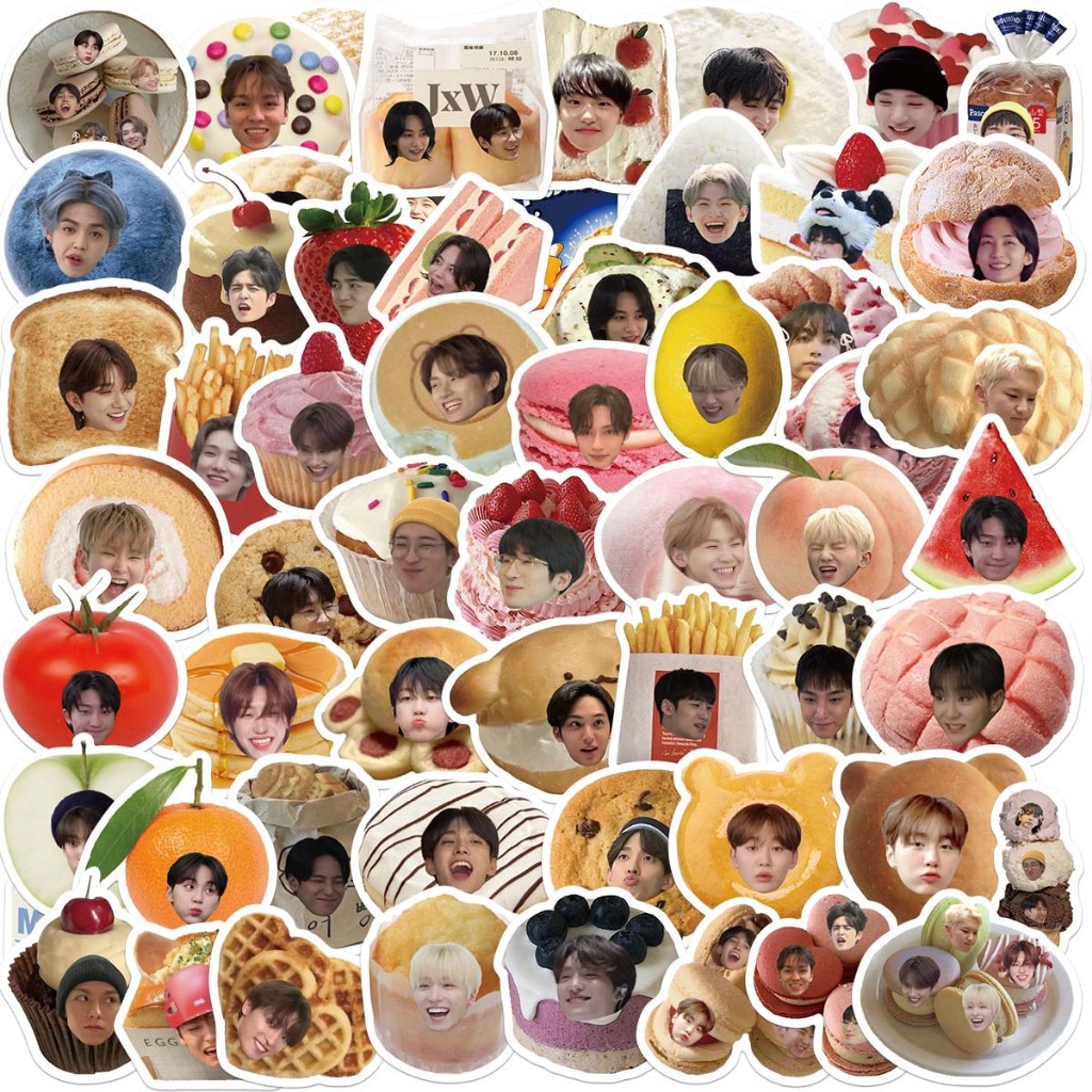 60 pcs Seventeen Cute Food kpop boy band Graffiti Cartoon Skateboard ...