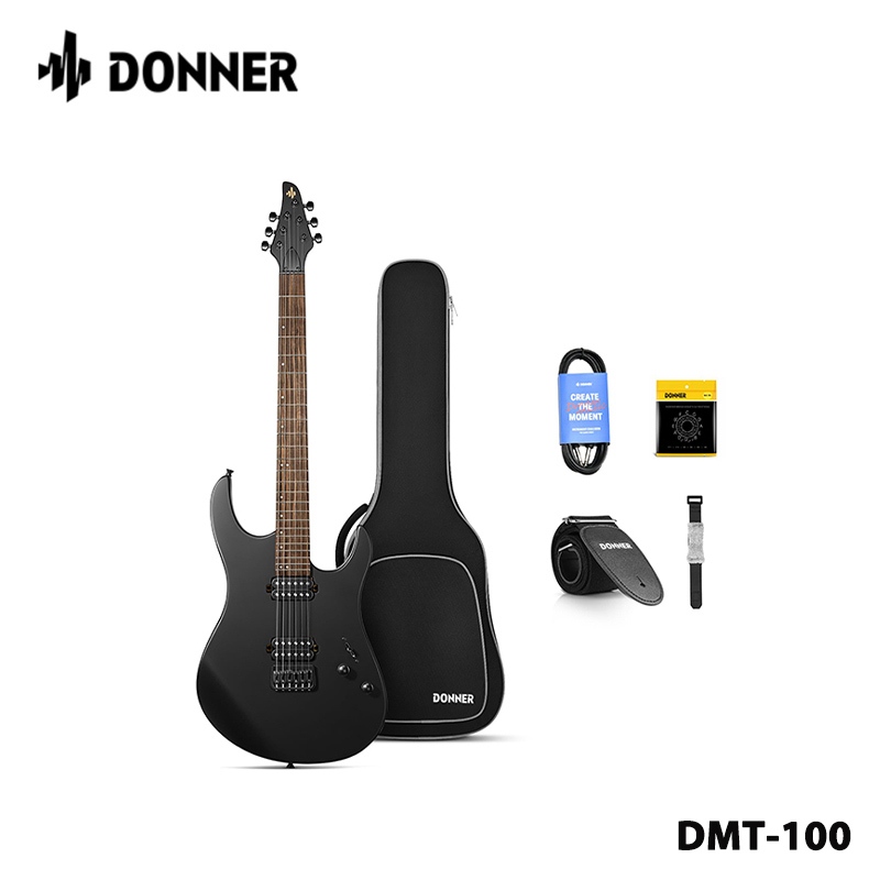 Donner DMT-100 Solid Body Electric Guitar Matte Finish 39 Inch Metal Electric Guitar Beginner ...