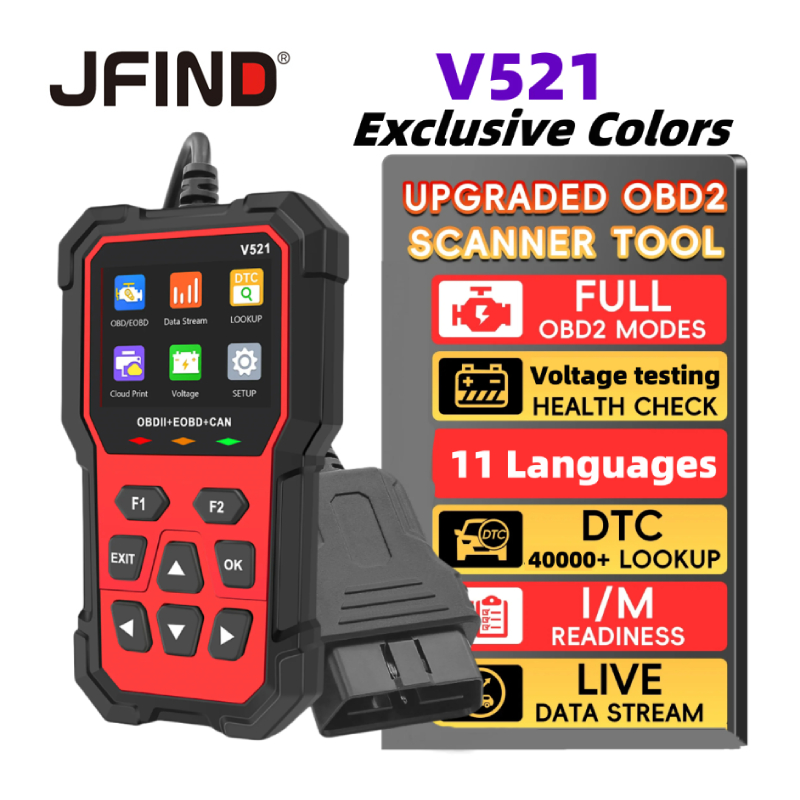 2024 Latest V521 OBD2 Scanner Diagnostic Tool Car Engine Fault Code ...