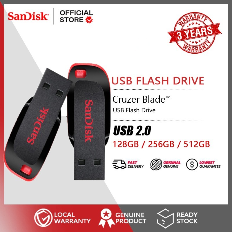 SanDisk Cruzer Blade 16GB USB 2.0 Flash Drive - BLACK | Shopee Philippines