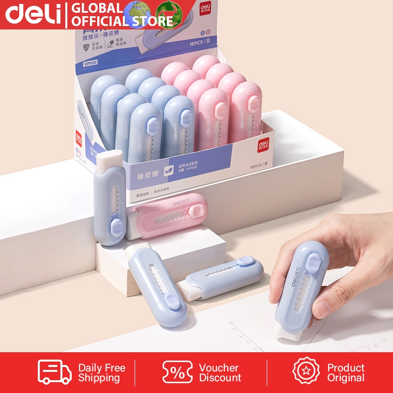 Deli VP100 Offline New Style Push Music Eraser 1pc | Shopee Philippines