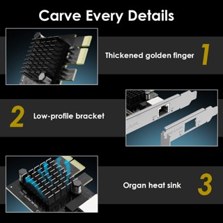 WAVLINK 2.5G Base-T PCIe Network Card, 2500/1000/100Mbps PCI Express Ethernet Adapter with ...