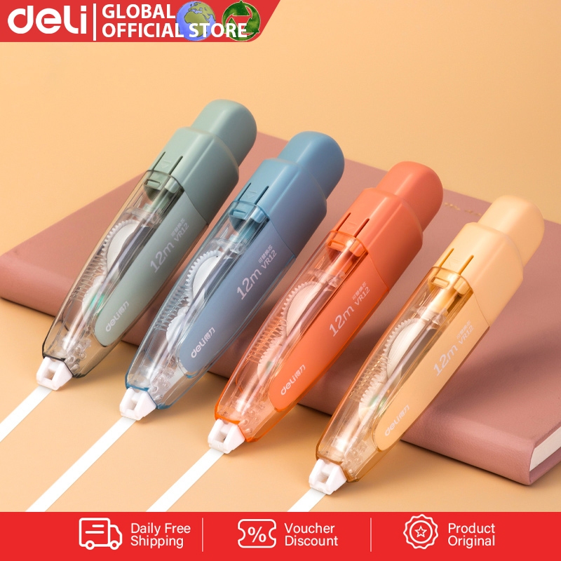 Deli Press Pen-shaped Correction Tape 12m*5mm Corrective Stationery For ...