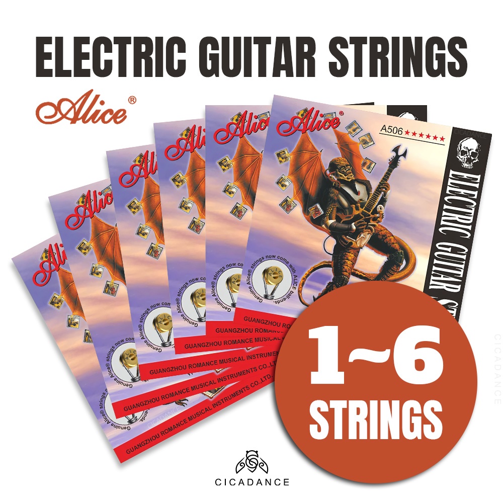 Alice Single Electric Guitar String 1-6 String A506 Bright Tone ...