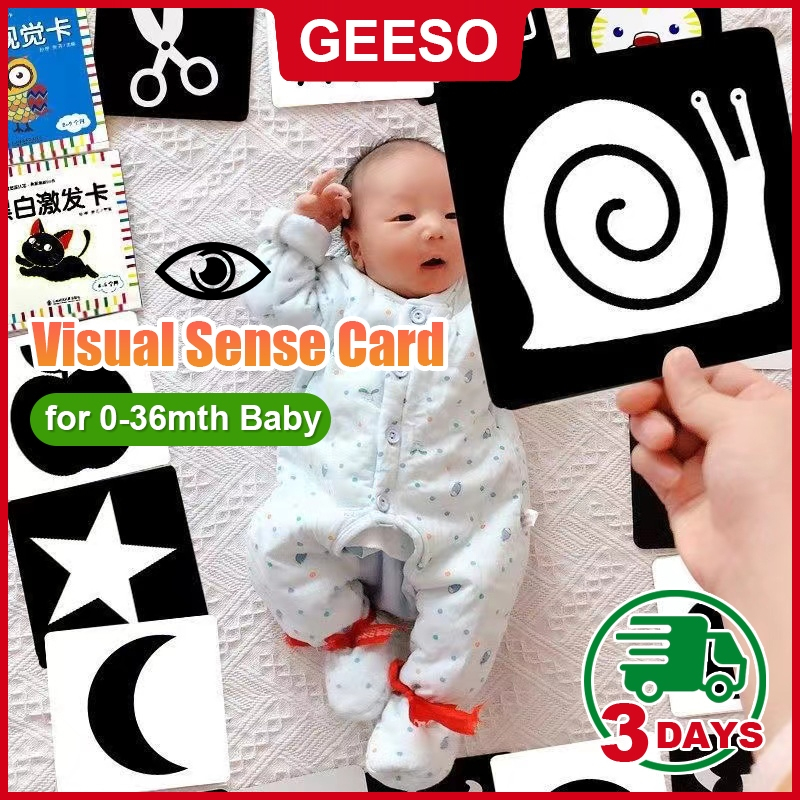 GEESO Montessori Baby Flash Card | Baby Sensory Cards | High Contrast ...
