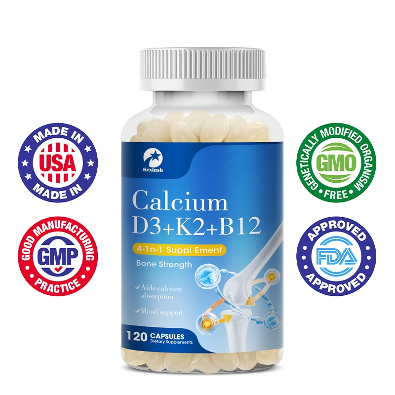 Kexinsh Calcium 600mg with Vitamin D3 K2 B12 5000 IU Supplement 4-in-1 ...