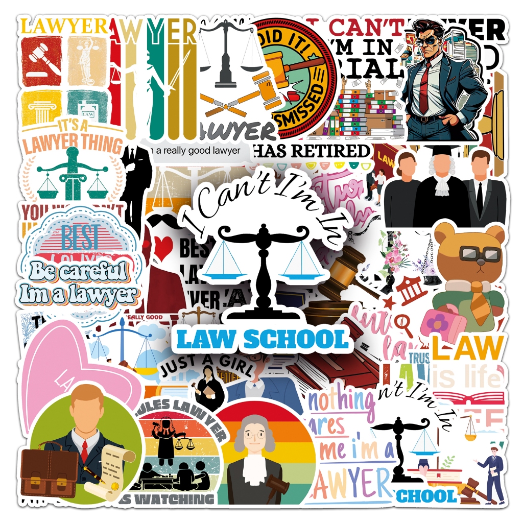 Funny 50 Piece Lawyer Theme Stickers Waterproof DIY For Phones Laptop ...