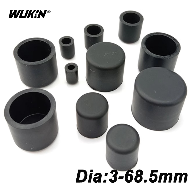 3-68.5mm Black Round Caps Protection Gasket Silicone Rubber Dust Seal ...