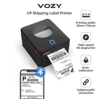 VOZY U9 Waybill Printer Bluetooth + USB Thermal printer A6 Waybill ...