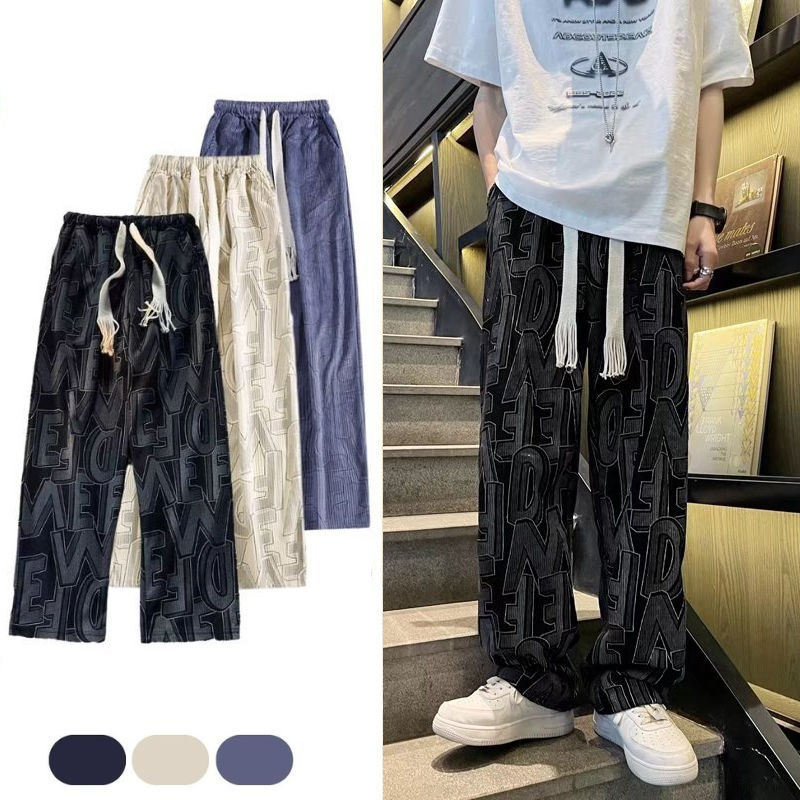 Korean Baggy Straight Cut Slacks Slocks Trendy Hong Kong Style hip-hop ...