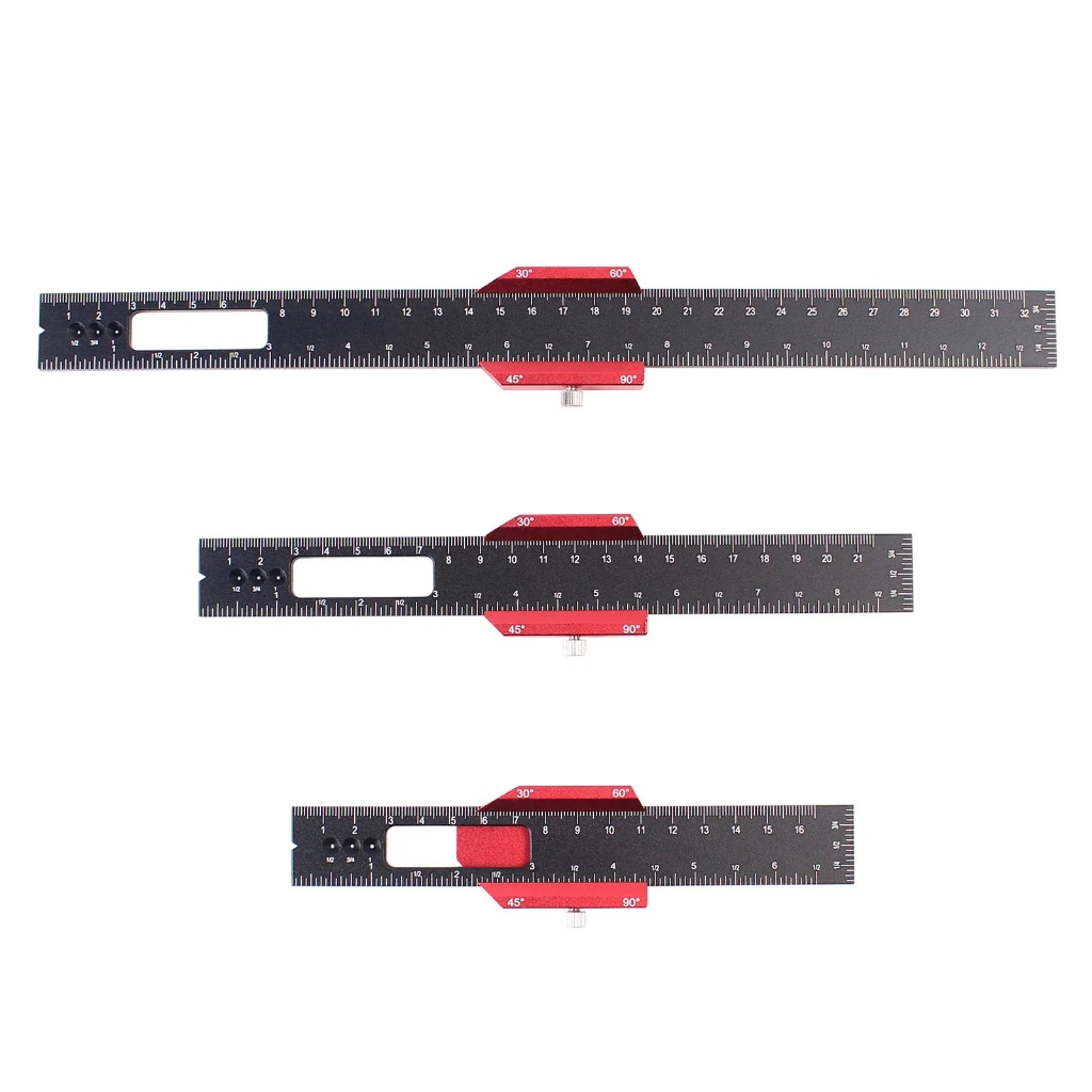 3PCS Woodworking Tools Ruler - Pocket Ruler Layout Tool Aluminum ...