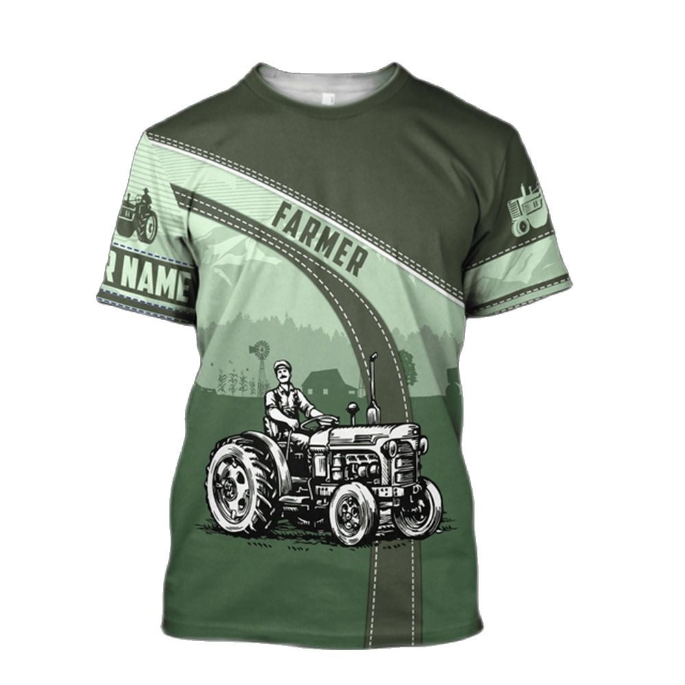 Men's 3D printed tractor T-shirt, Summer Trend farmer uniform, plus ...