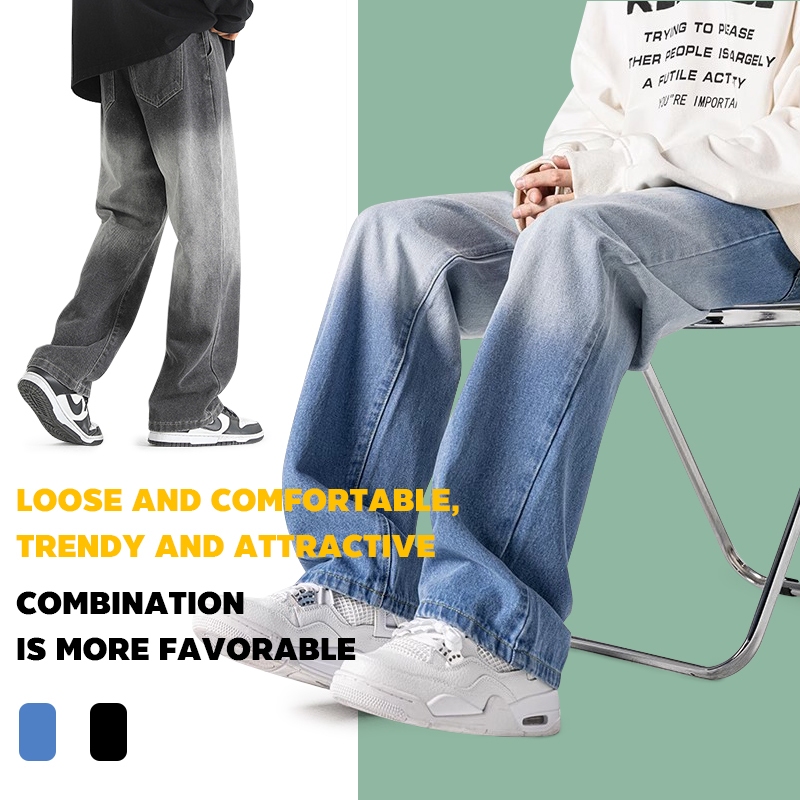 Jeans Slim Fit Jeans for Men Vintage Gradient Jeans Men High Quality ...