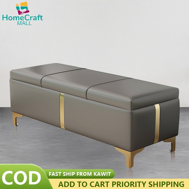 Storage Box Stool Chair Waterproof Leather Footstool Multi-purpose ...