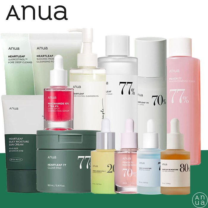ANUA set Dark Spot Correcting Serum 30ml/Cleansing Foam/Soothing Toner ...
