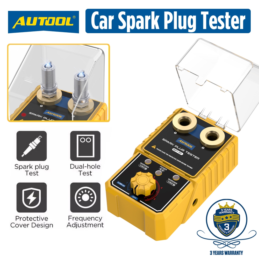 AUTOOL SPT101 spark plug Tester 0-6000 RPM to simulate engine ...
